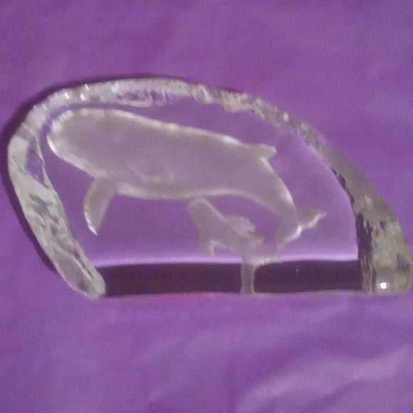 Nybro | Art | Vintage Nybro Glass Blue Whale Icebergice Box Paperweight ...